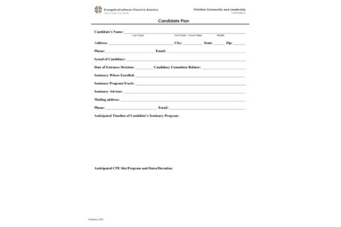 Candidate Plan - ELCA Resources