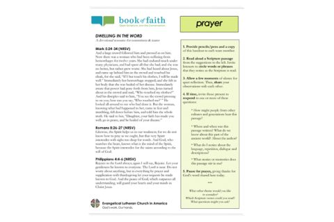 Dwelling in the Word - PRAYER - ELCA Resources