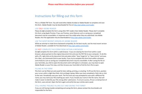 Entrance Information Form - ELCA Resources