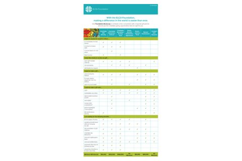 Gift Comparison Chart - ELCA Resources