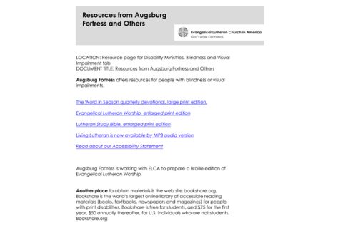 Resources - ELCA Resources